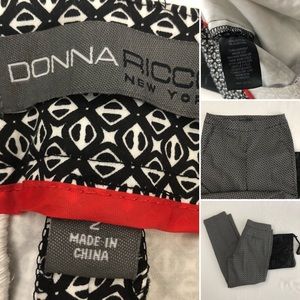 Donna Ricco | Pants & Jumpsuits | Donna Ricco Bw Pattern Print Ankle ...